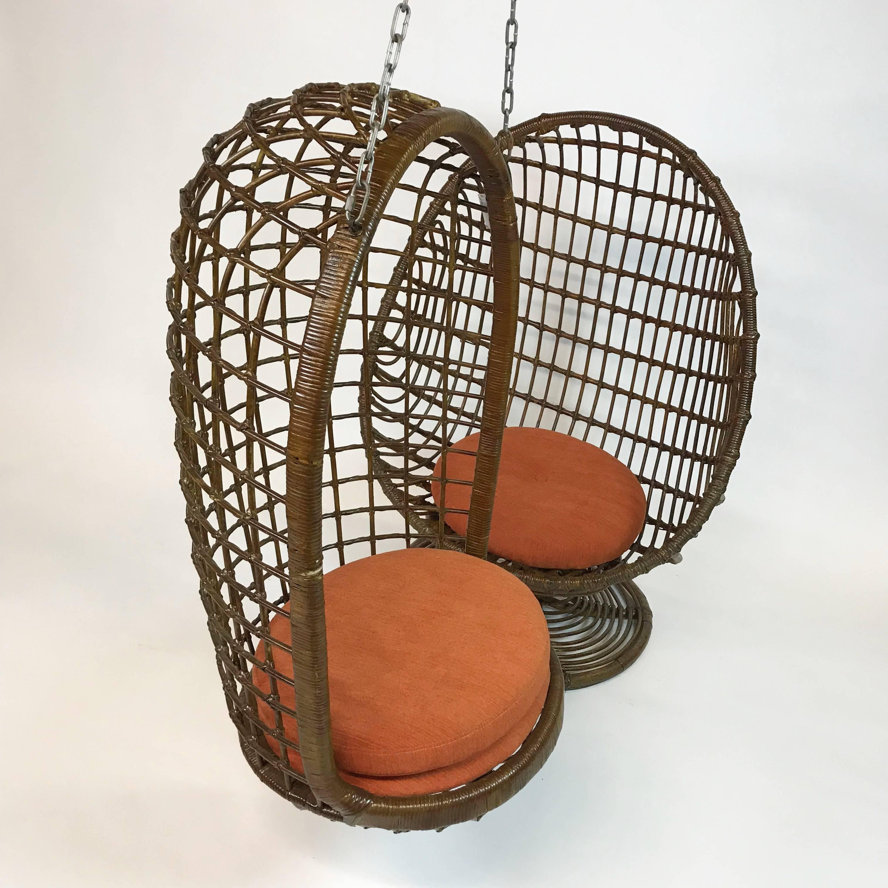 Mid Century Woven Rattan Egg Chair at 1stDibs | mid-century modern egg ...
