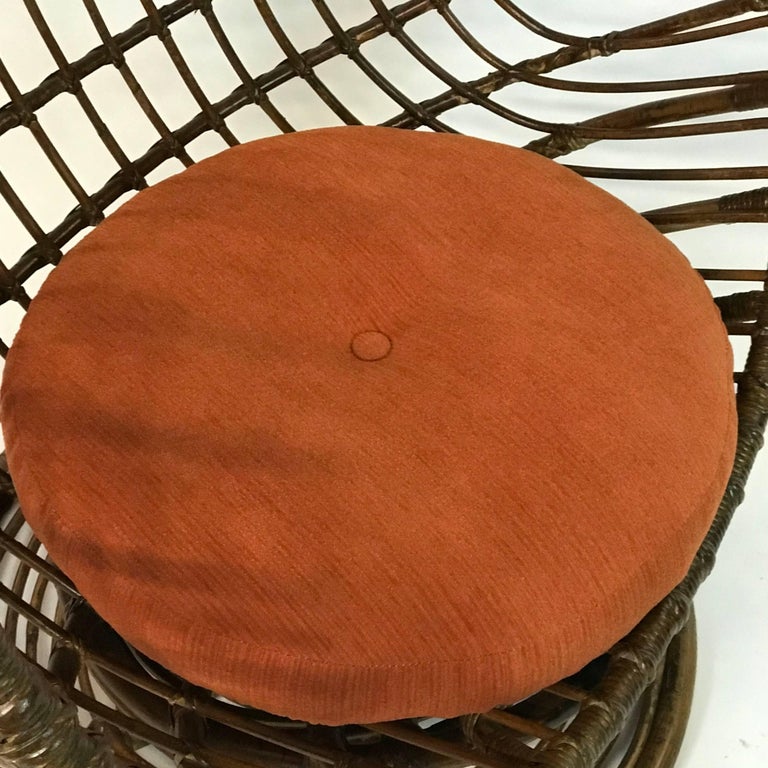 Mid Century Woven Rattan Egg Chair at 1stDibs | open weave egg chair ...