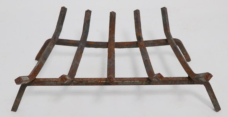 Mid Century Wrought Iron Fireplace Insert Grate Log Holder at 1stDibs