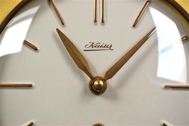 Midcentury Yellow Ceramic Wall Clock by Kaiser at 1stDibs