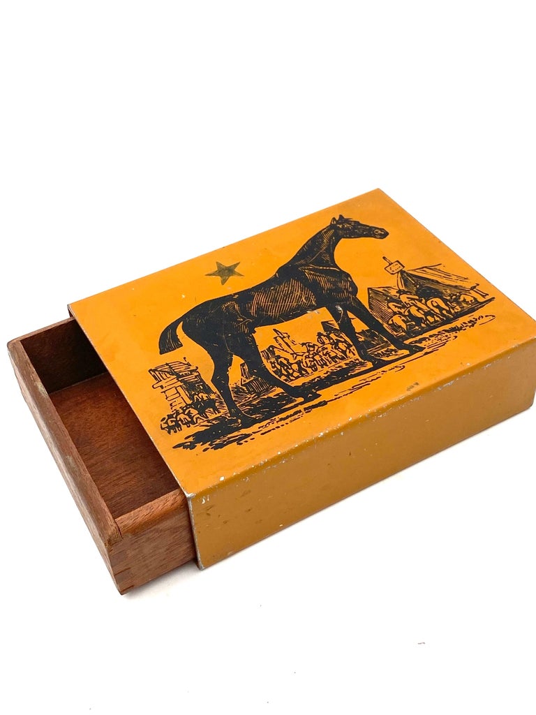 Midcentury Yellow Cigars Box, Italy, circa 1950 For Sale at 1stDibs