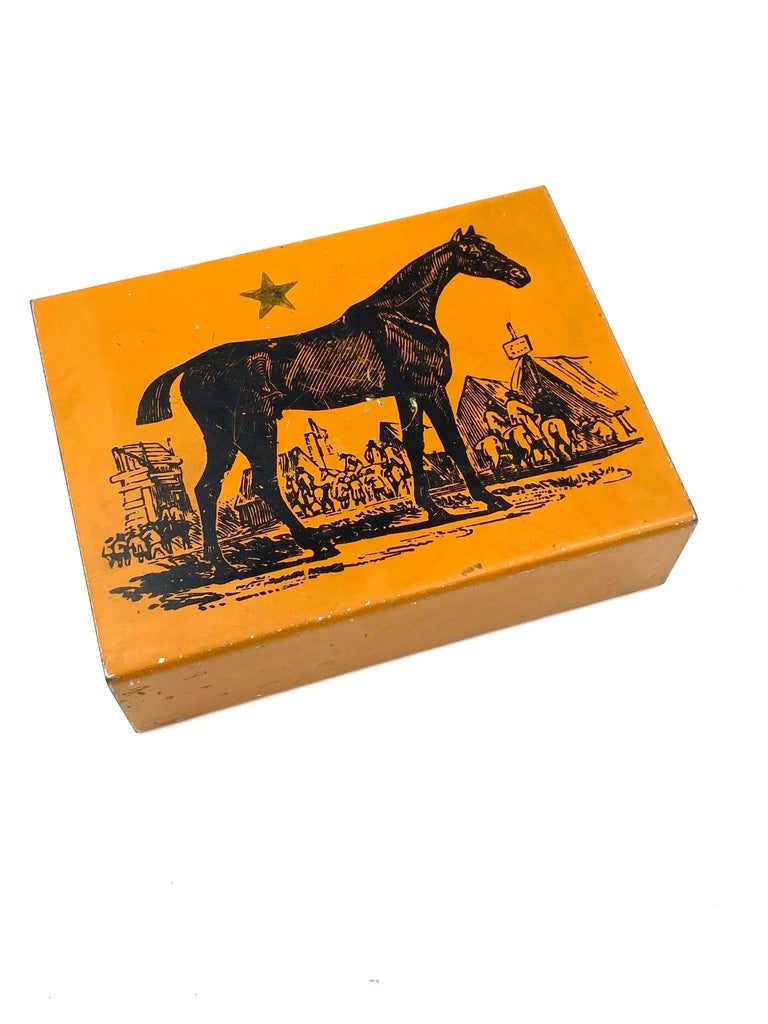 Midcentury Yellow Cigars Box, Italy, circa 1950 For Sale at 1stDibs