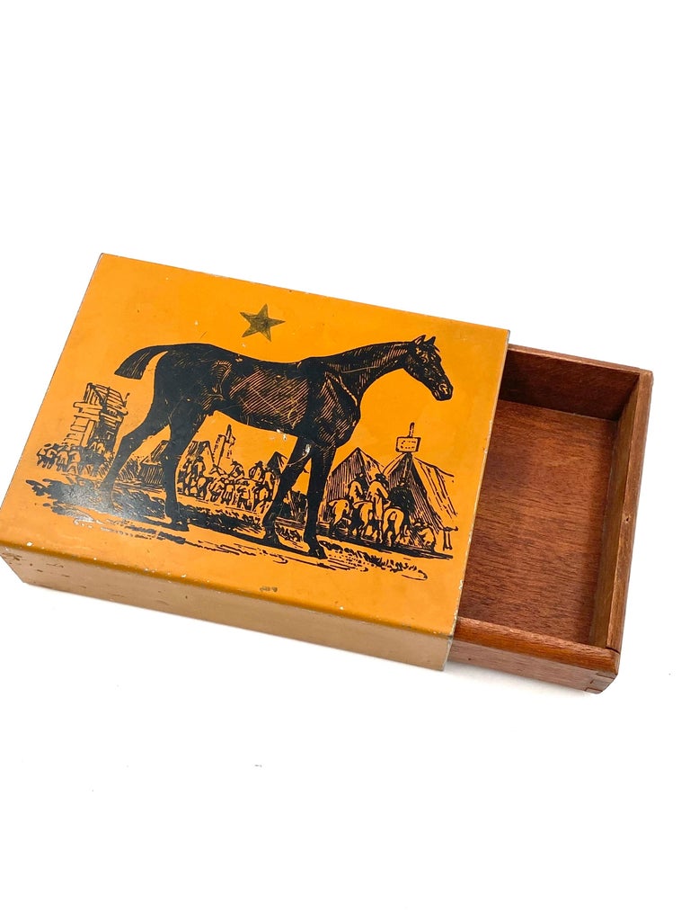 Midcentury Yellow Cigars Box, Italy, circa 1950 For Sale at 1stDibs