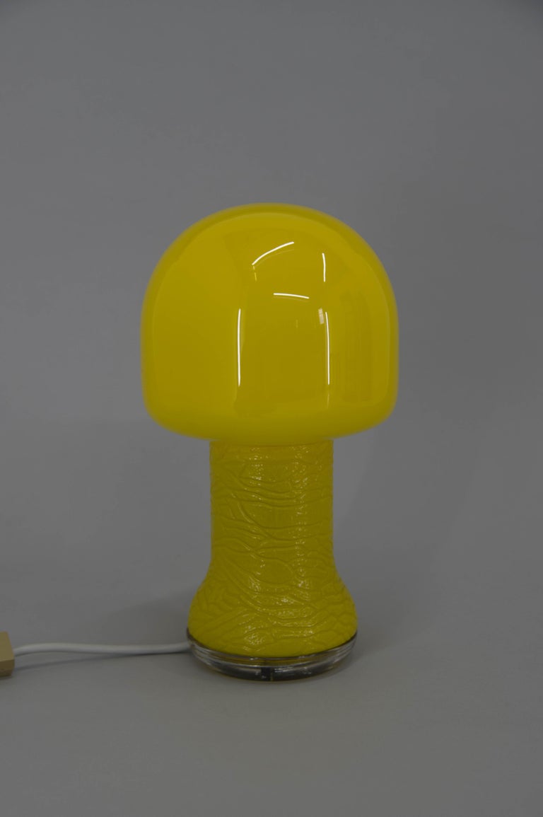 Mid-Century Yellow Glass Table Lamp, Germany, 1970s For Sale at 1stDibs