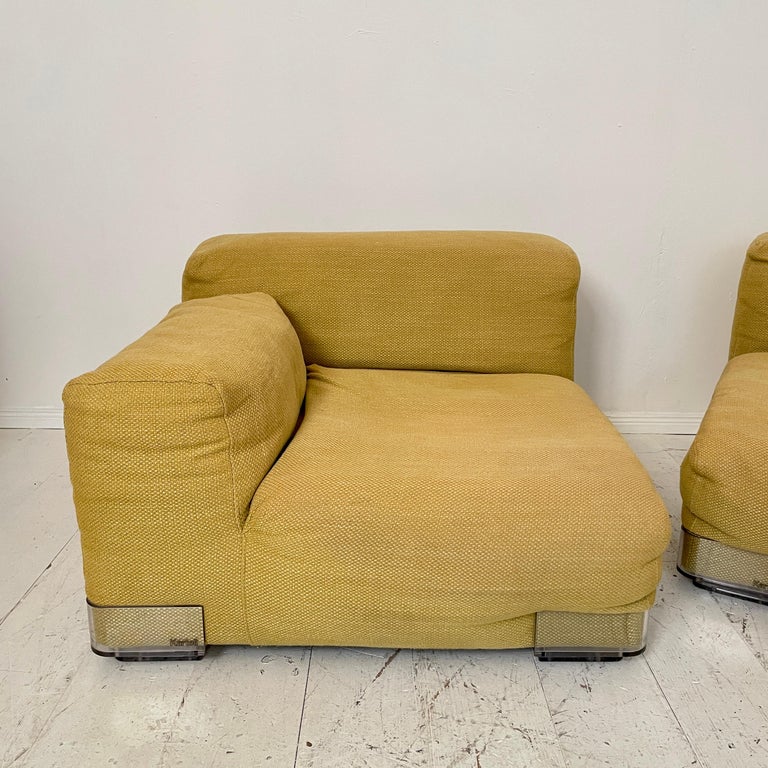 Mid-Century Yellow Modular Wool Sofa Plastics Duo by Piero Lissoni for ...