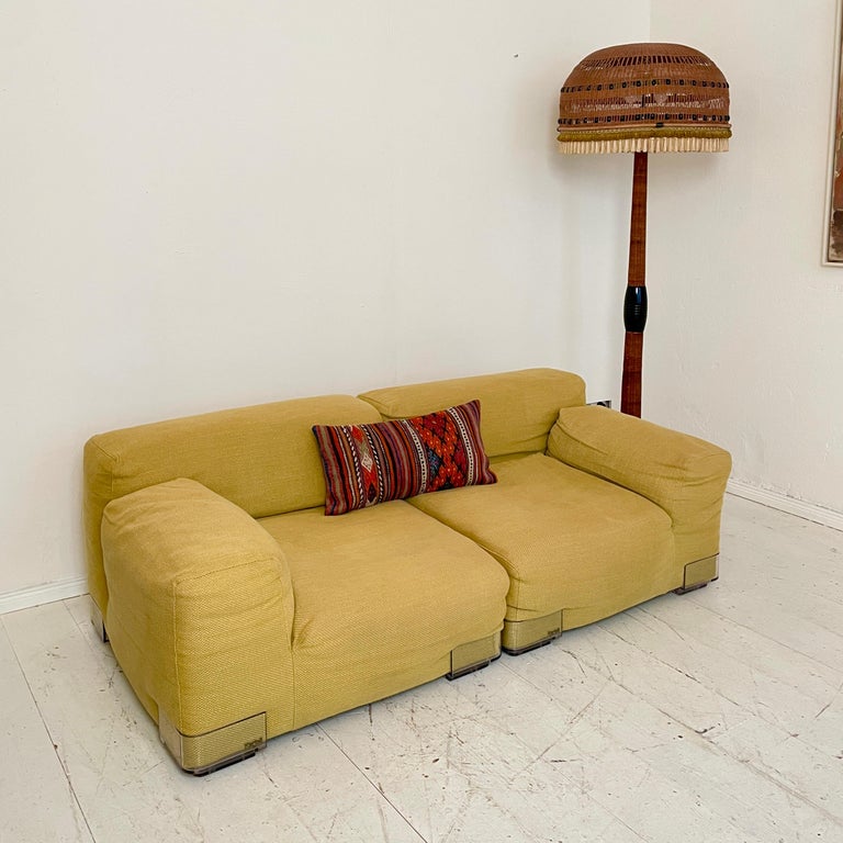 Mid-Century Yellow Modular Wool Sofa Plastics Duo by Piero Lissoni for ...