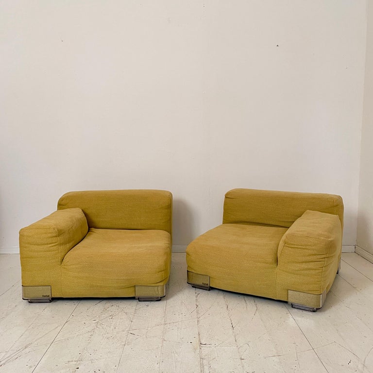 Mid-Century Yellow Modular Wool Sofa Plastics Duo by Piero Lissoni for ...