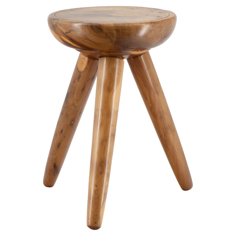 Midcentury Yew Low Table Stool Perriand Manner For Sale at 1stDibs