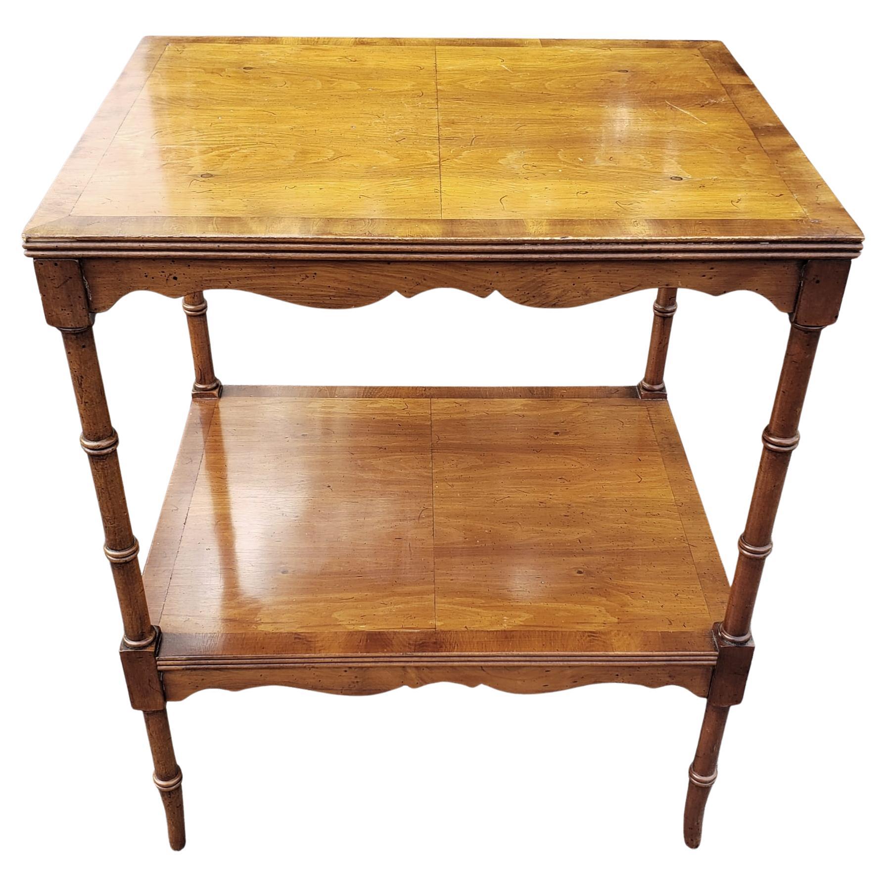Mid-Century Yew Wood with Banded Top Two Tier Side Table, Circa 1940s ...