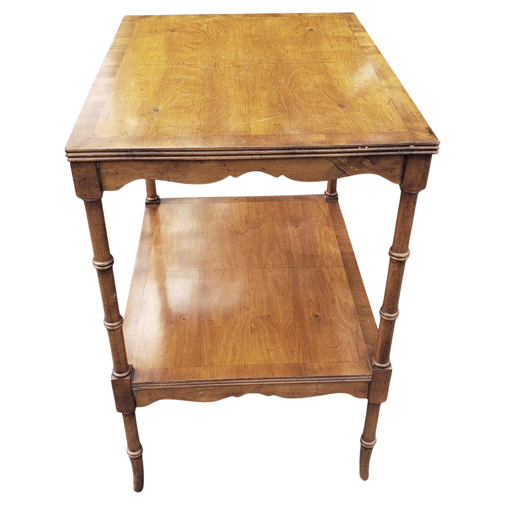 Mid-Century Yew Wood with Banded Top Two Tier Side Table, Circa 1940s ...