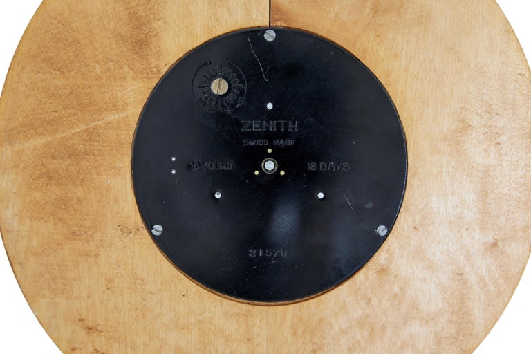 Mid-Century Zenith Oak Wall Clock at 1stDibs