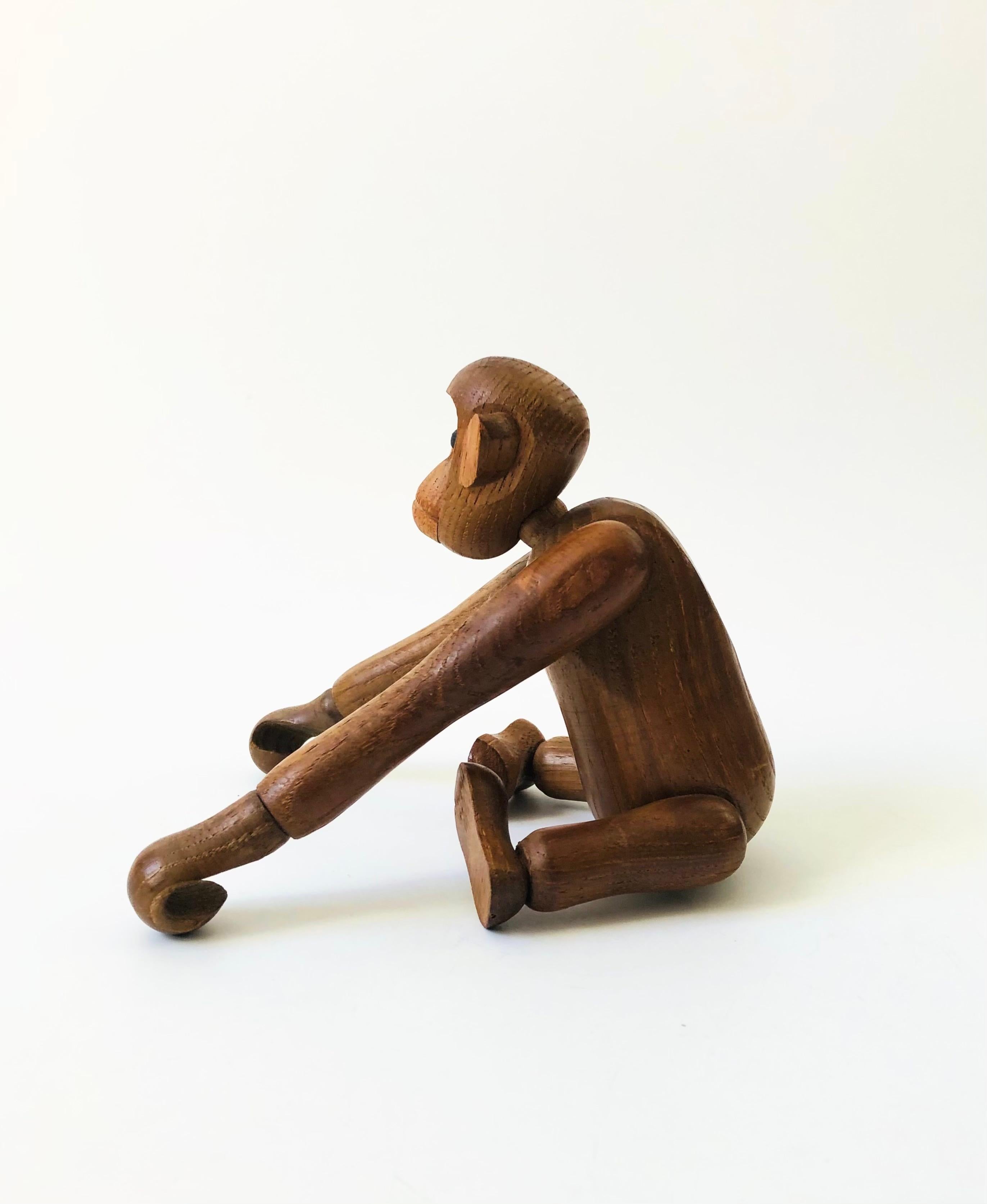 Mid Century Zoo Line Wood Monkey at 1stDibs