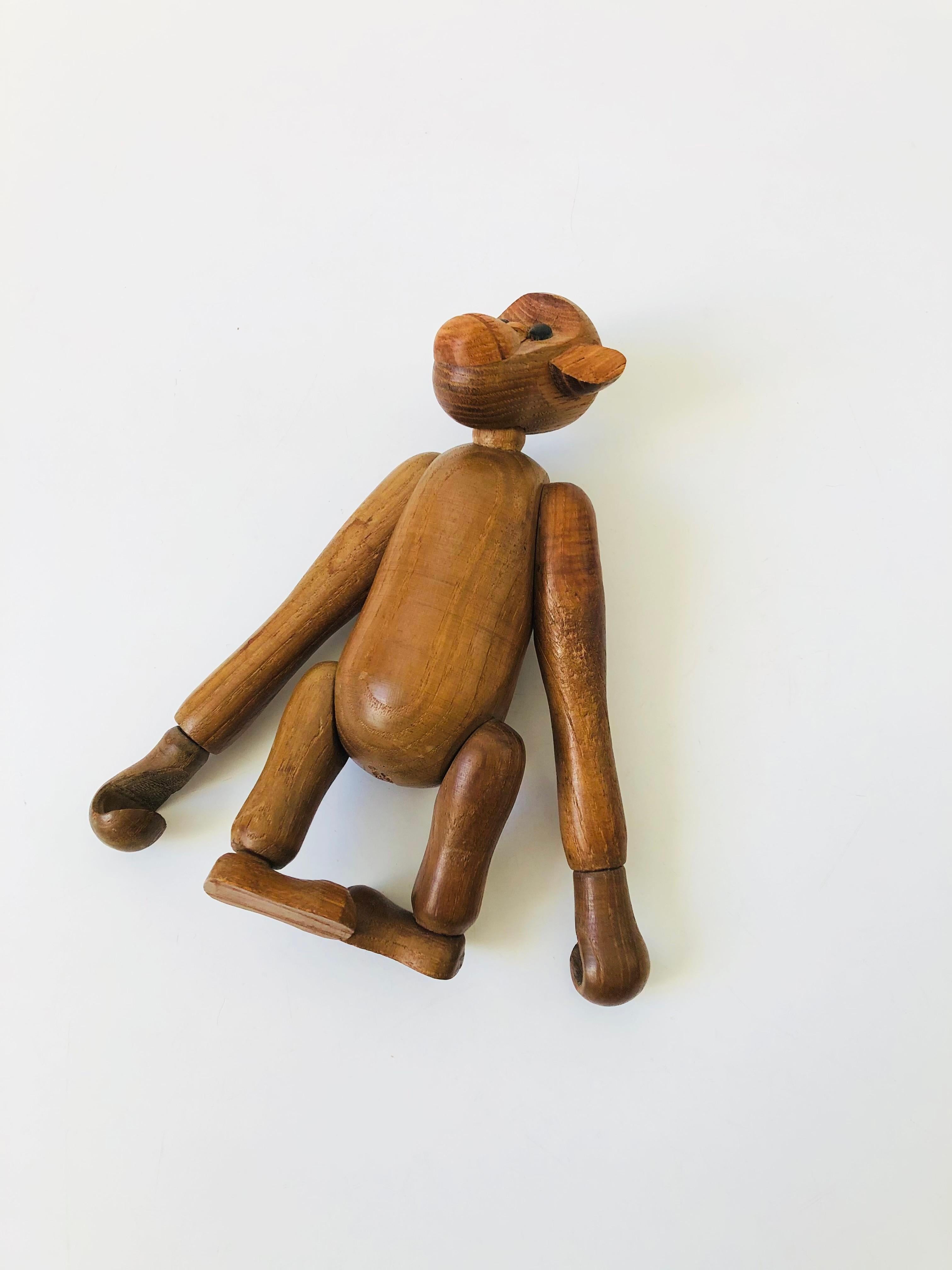 Mid Century Zoo Line Wood Monkey at 1stDibs