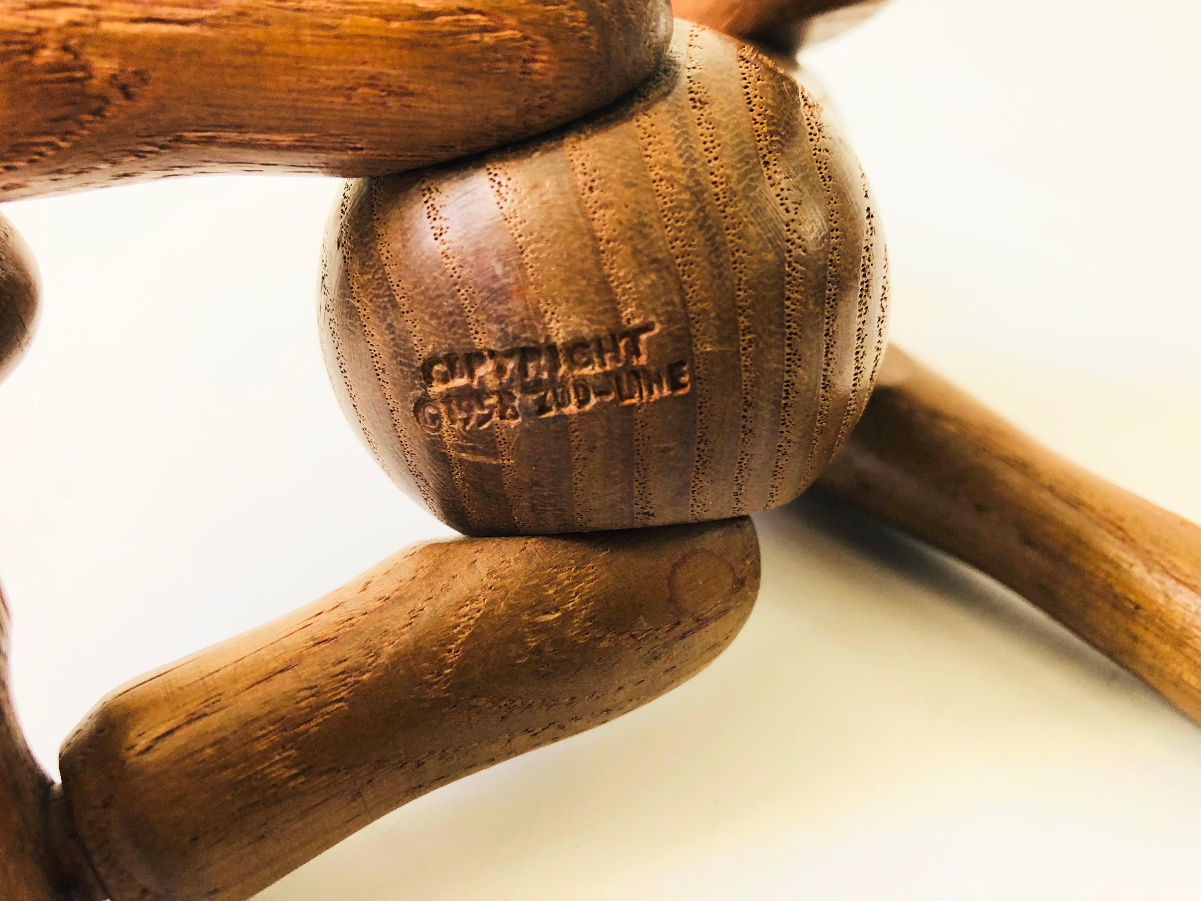 Mid Century Zoo Line Wood Monkey at 1stDibs