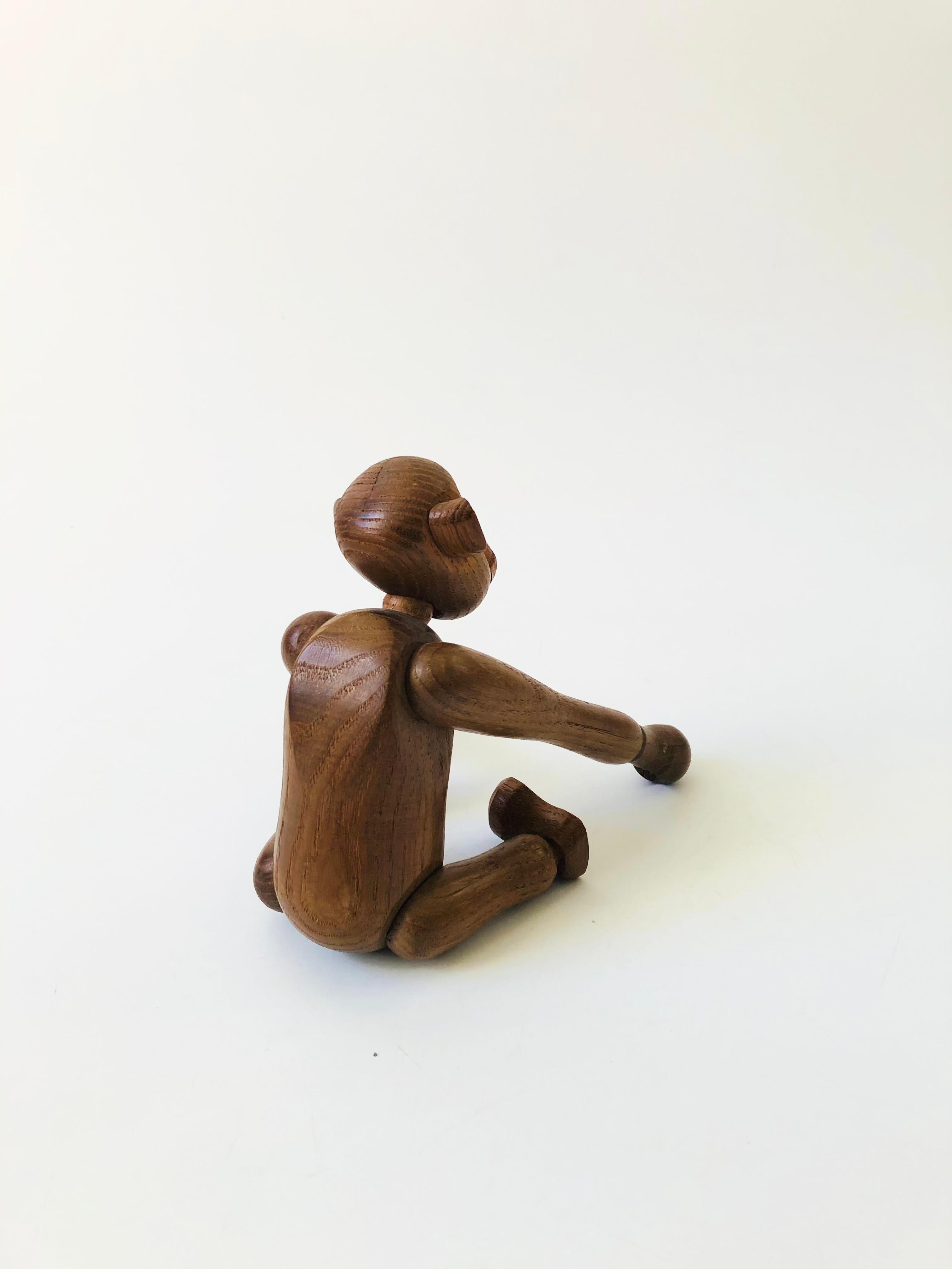 Mid Century Zoo Line Wood Monkey at 1stDibs