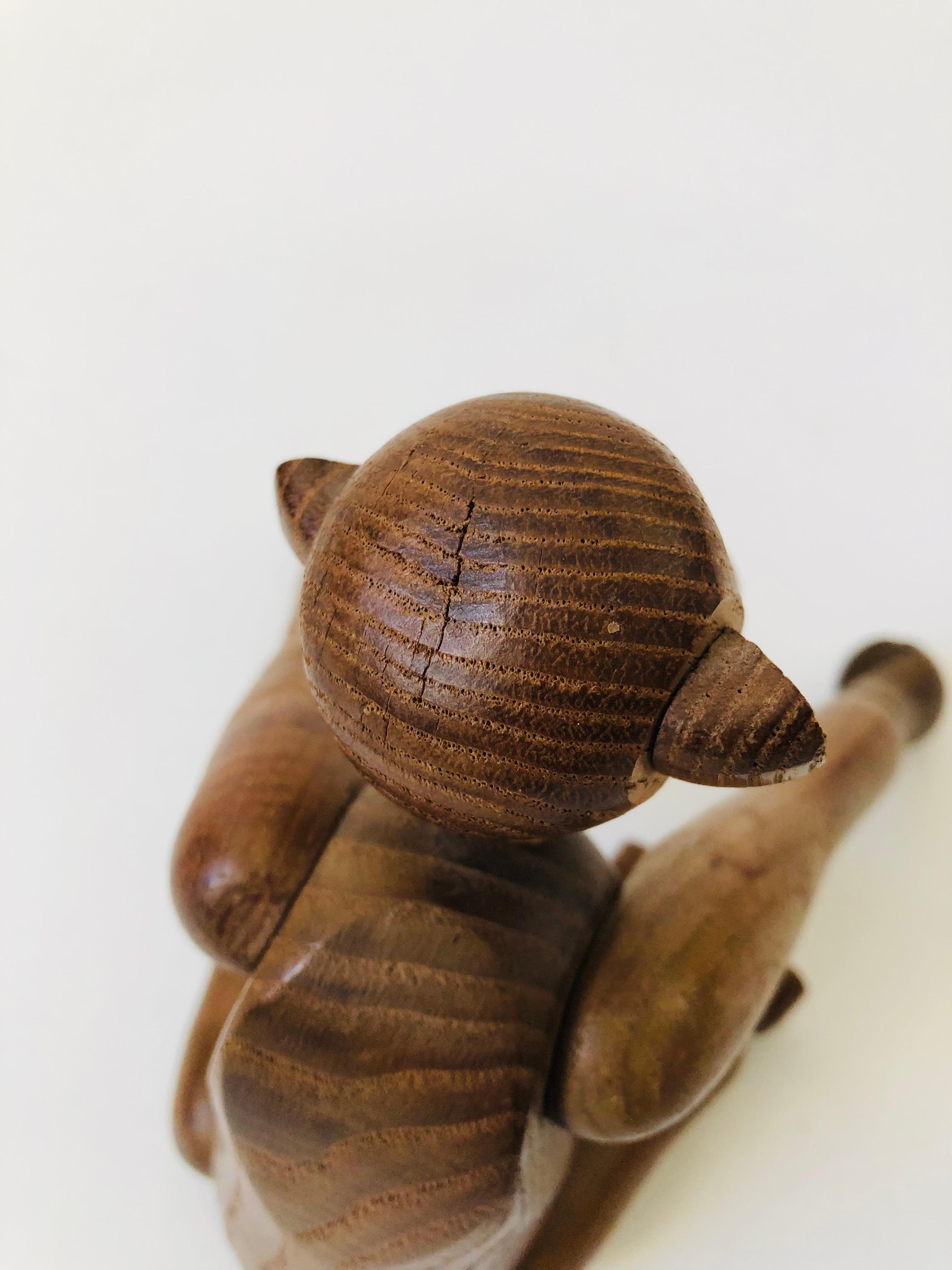 Mid Century Zoo Line Wood Monkey at 1stDibs