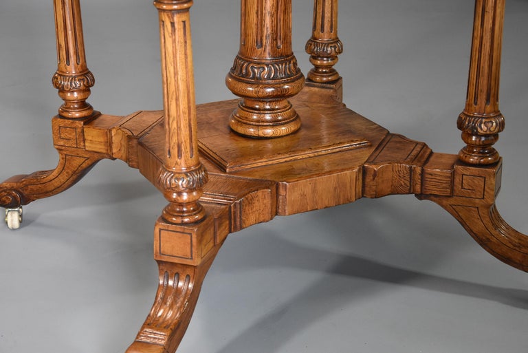 Mid-Late 19th Century Oak Octagonal Library Table by T.H. Filmer and ...