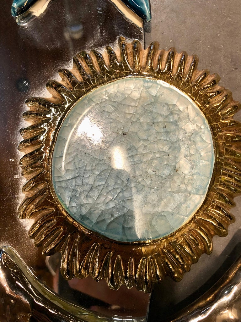 Mid Modern Century Mirror by atelier Mithe Espelt For Sale at 1stDibs