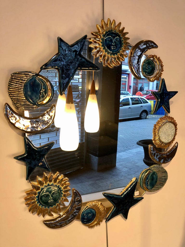 Mid Modern Century Mirror by Mithe Espelt For Sale at 1stDibs