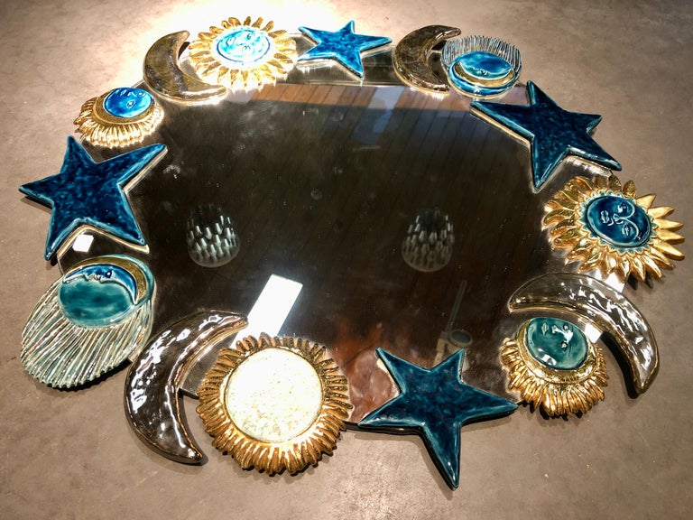 Mid Modern Century Mirror by Mithe Espelt For Sale at 1stDibs