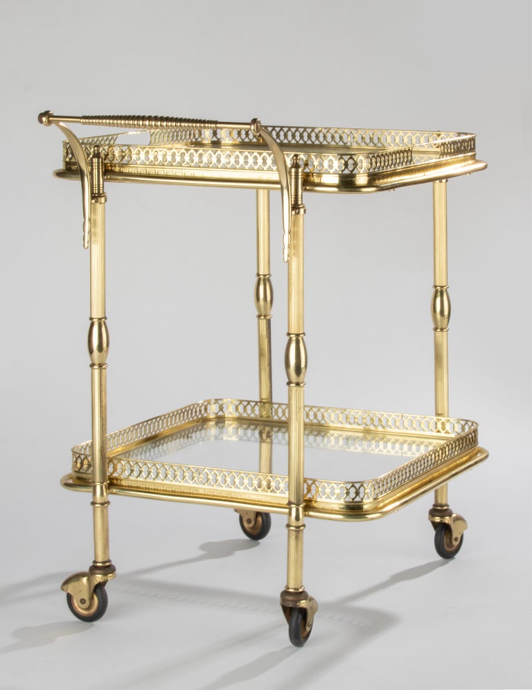 Mid-Modern Copper Century Hollywood Regency Bar Cart Trolley at 1stDibs