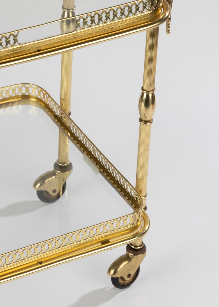 Mid-Modern Copper Century Hollywood Regency Bar Cart Trolley at 1stDibs