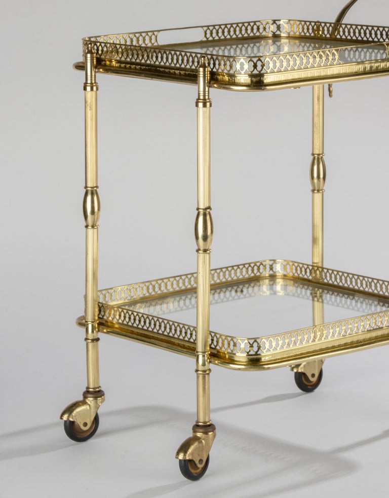 Mid-Modern Copper Century Hollywood Regency Bar Cart Trolley at 1stDibs