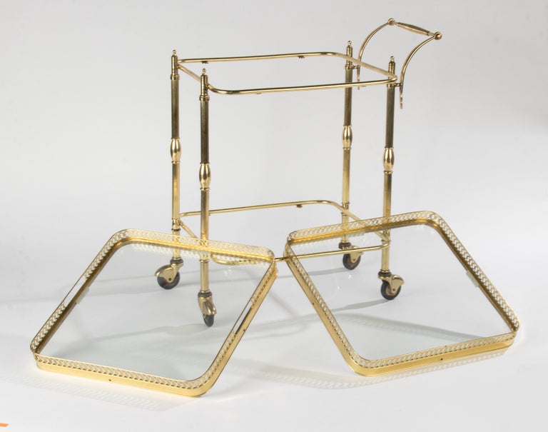 Mid-Modern Copper Century Hollywood Regency Bar Cart Trolley at 1stDibs