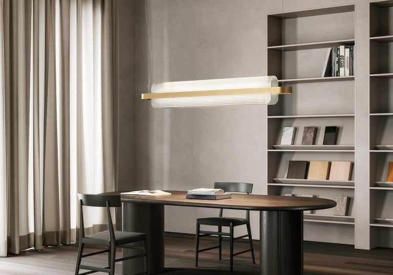 KDLN Modern NAMI Led Glass Linear Pendant (Brass Finish) For Sale at ...