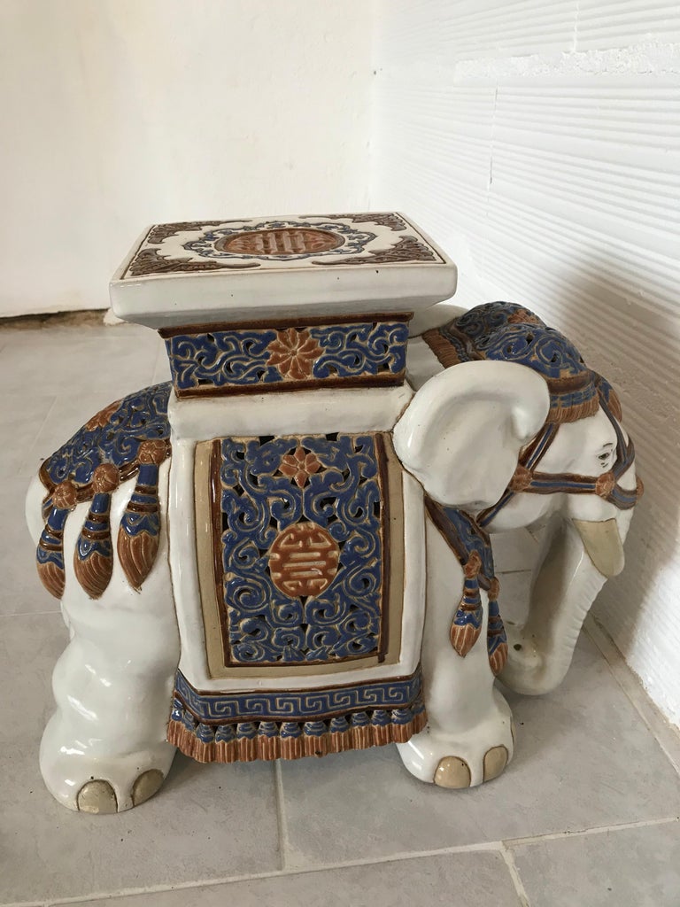 Mid to Late 20th Century Elephant Garden Stool or Side Table at 1stDibs ...