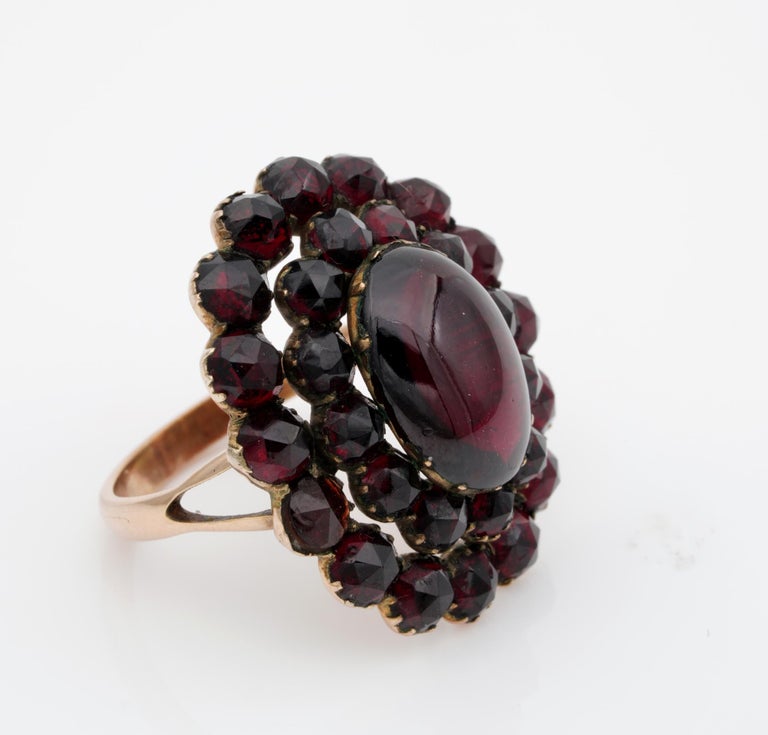 Mid Victorian 6.3 Carat Bohemian Garnet Plus 17 Carat Solid Gold ...