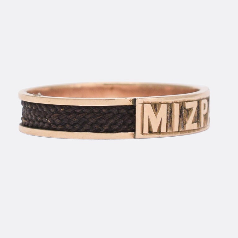 Mid-Victorian Braided Hair MIZPAH Ring at 1stDibs