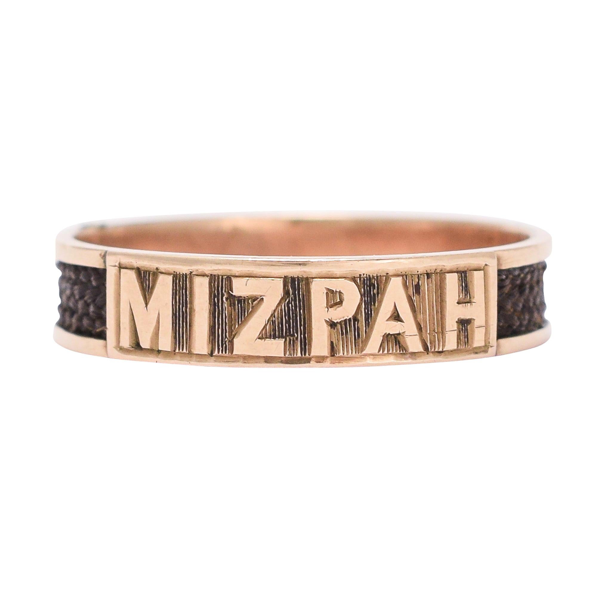 Mid-Victorian Braided Hair MIZPAH Ring at 1stDibs