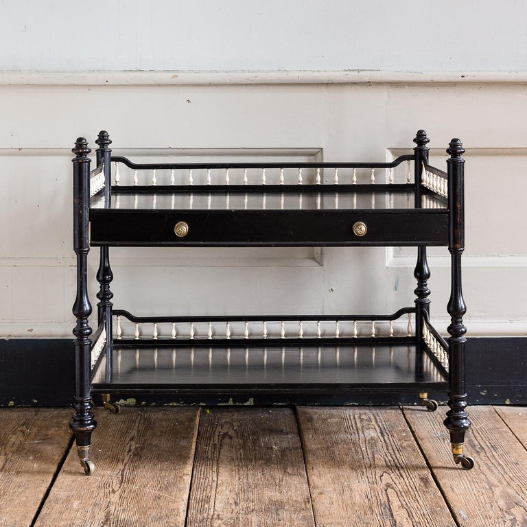 Mid-Victorian Ebonized Étagère Trolley by Howard and Sons at 1stDibs