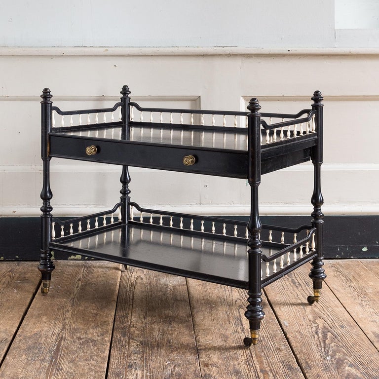 Mid-Victorian Ebonized Étagère Trolley by Howard and Sons at 1stDibs