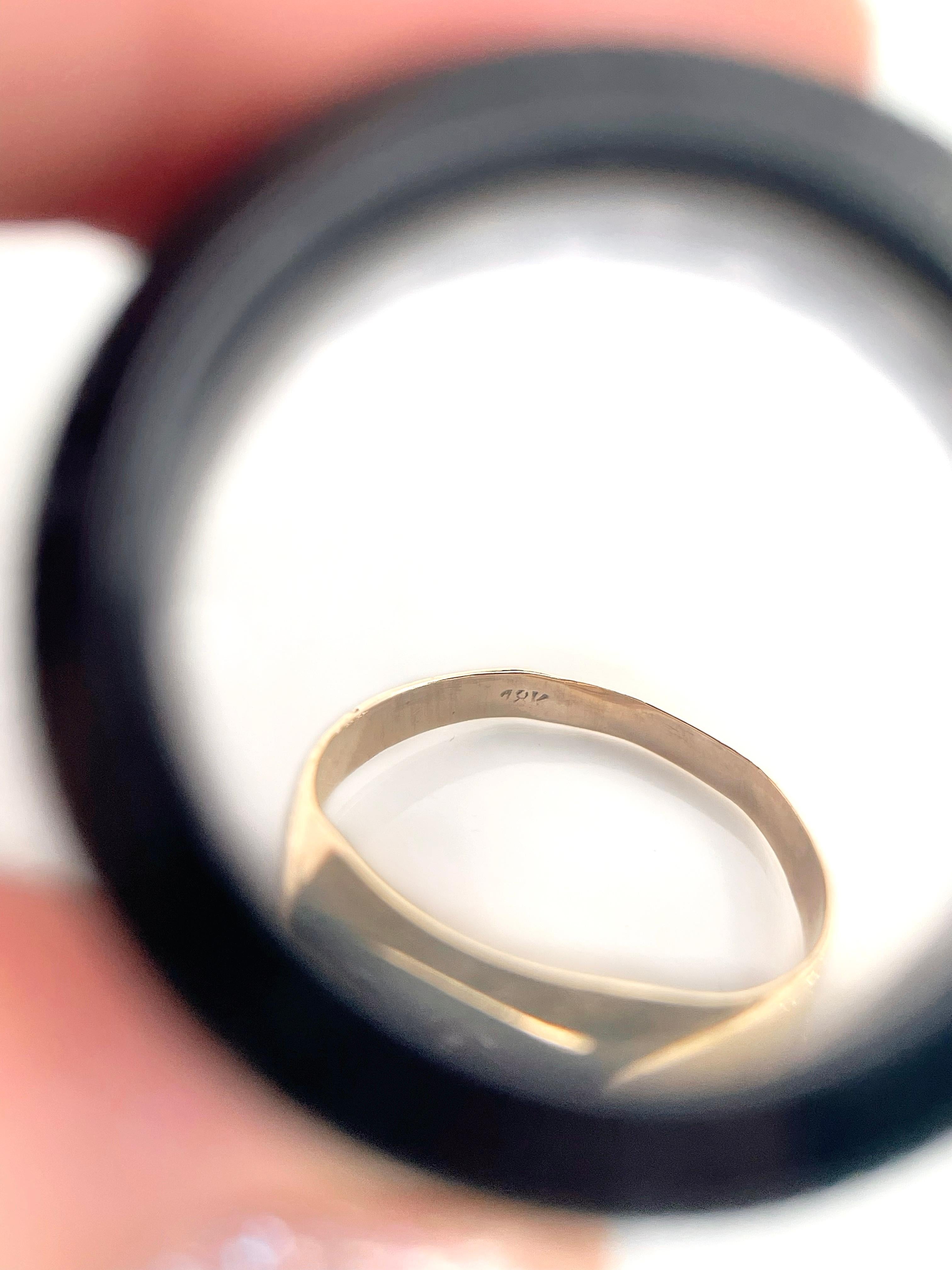 Midcentury 18 Karat Gold Initial B N A Letter Signet Ring For Sale at ...