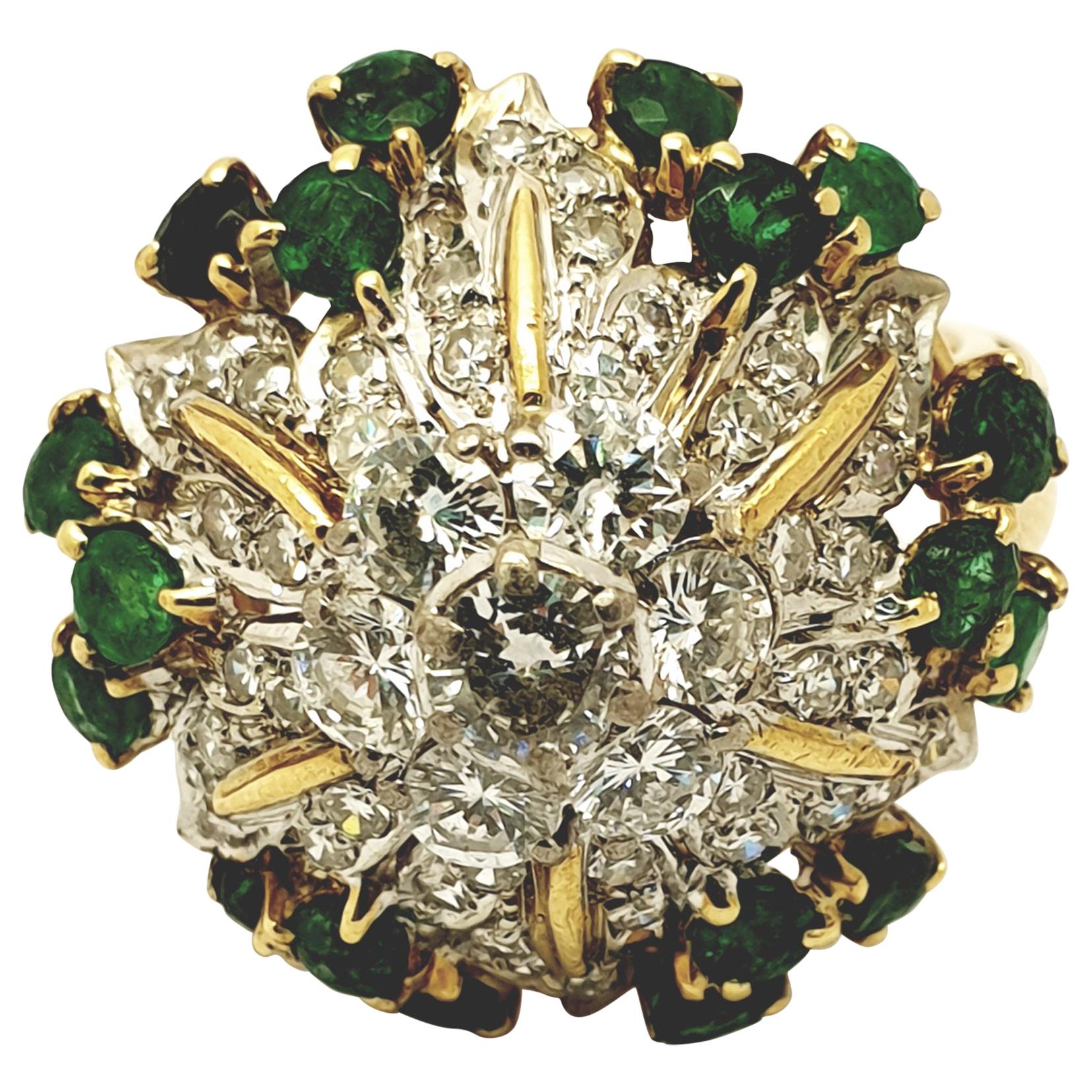 1950s Emerald Diamond Spiral Motif Ring at 1stDibs | emerald spiral ...