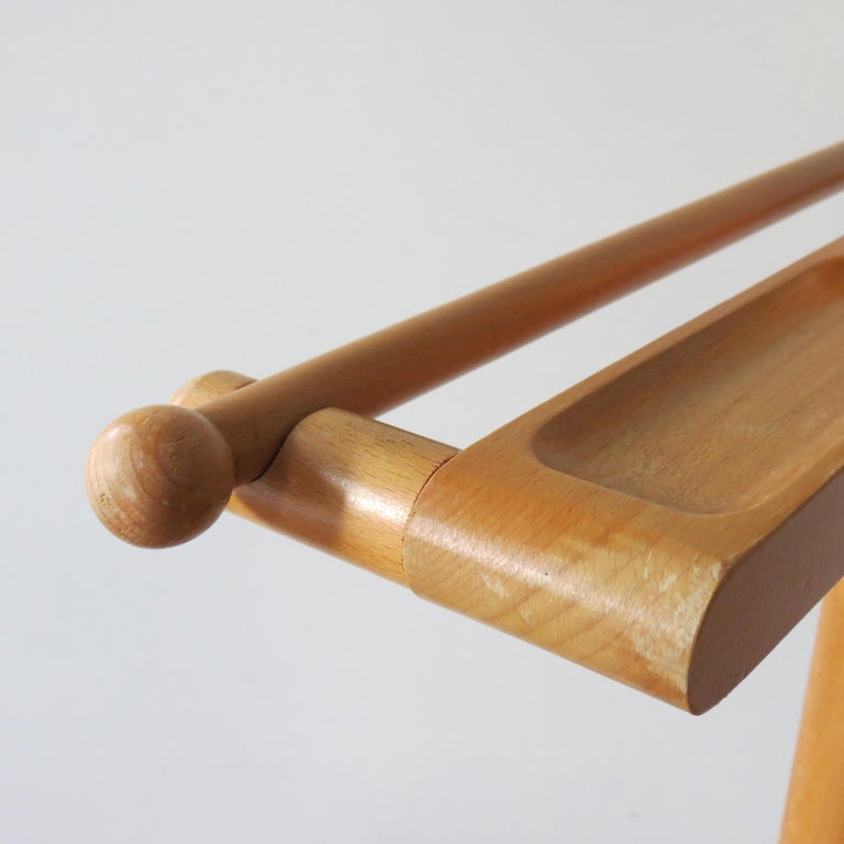 Midcentury 1960s Vintage Wooden Valet Clothes Stand Butler Stand at 1stDibs