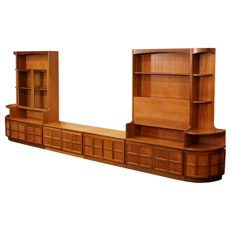 Midcentury 6-Piece Teak Wall Unit by Nathan Furniture at 1stDibs