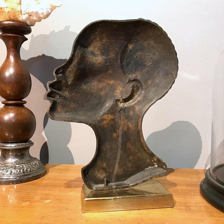 Midcentury African Woman Bronze Head Sculpture, Austria, 1950s at 1stDibs