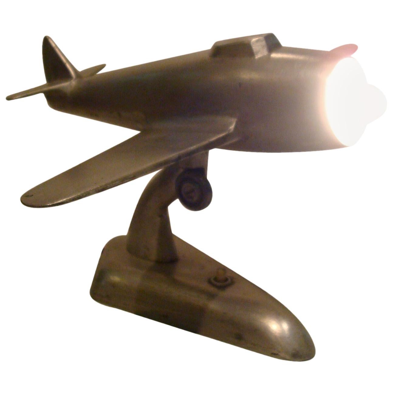Midcentury Airplane Table Lamp / USA, 1940s For Sale at 1stDibs