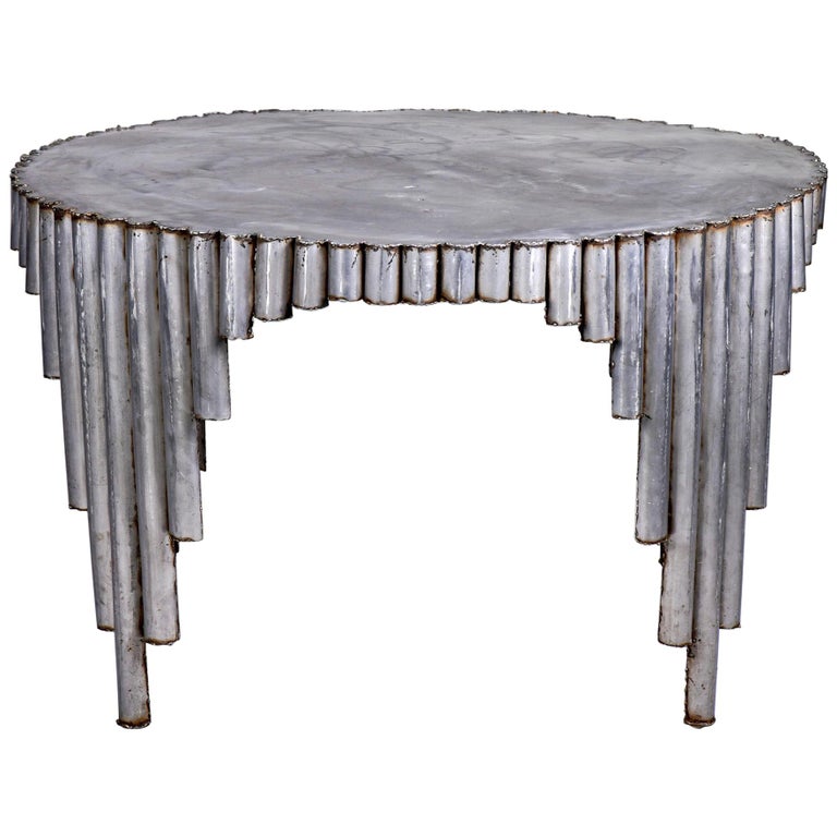 Midcentury All Steel Artist Signed Brutalist Dining Table at 1stDibs