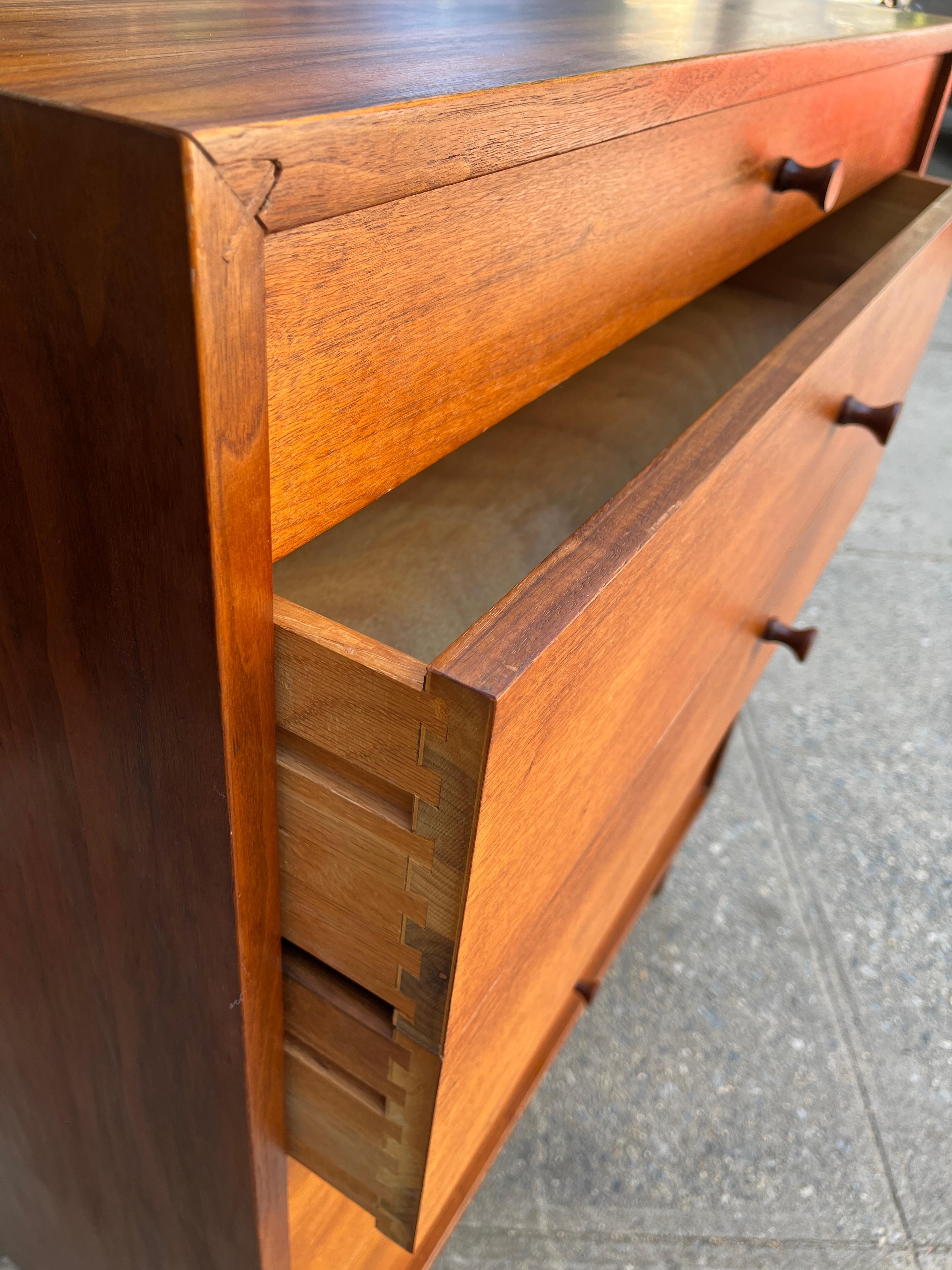 Midcentury American Studio Crafted Walnut 6 Drawer Dresser For Sale at ...