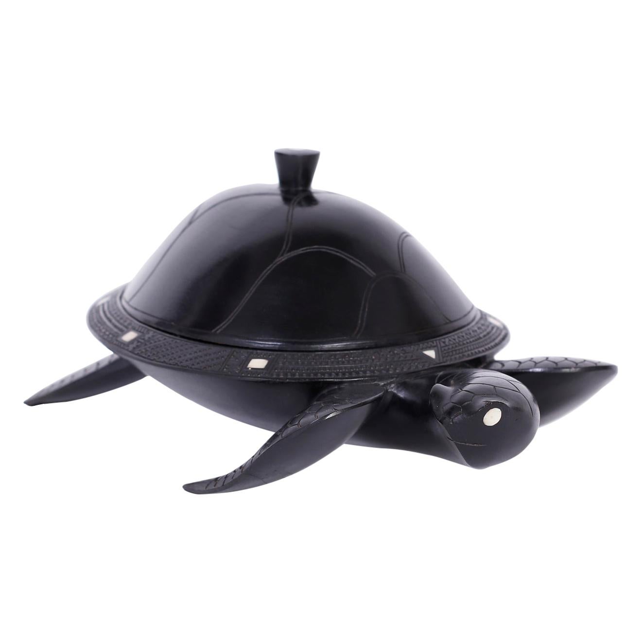 Stunning Large Scale Brass Sea Turtle Box at 1stDibs