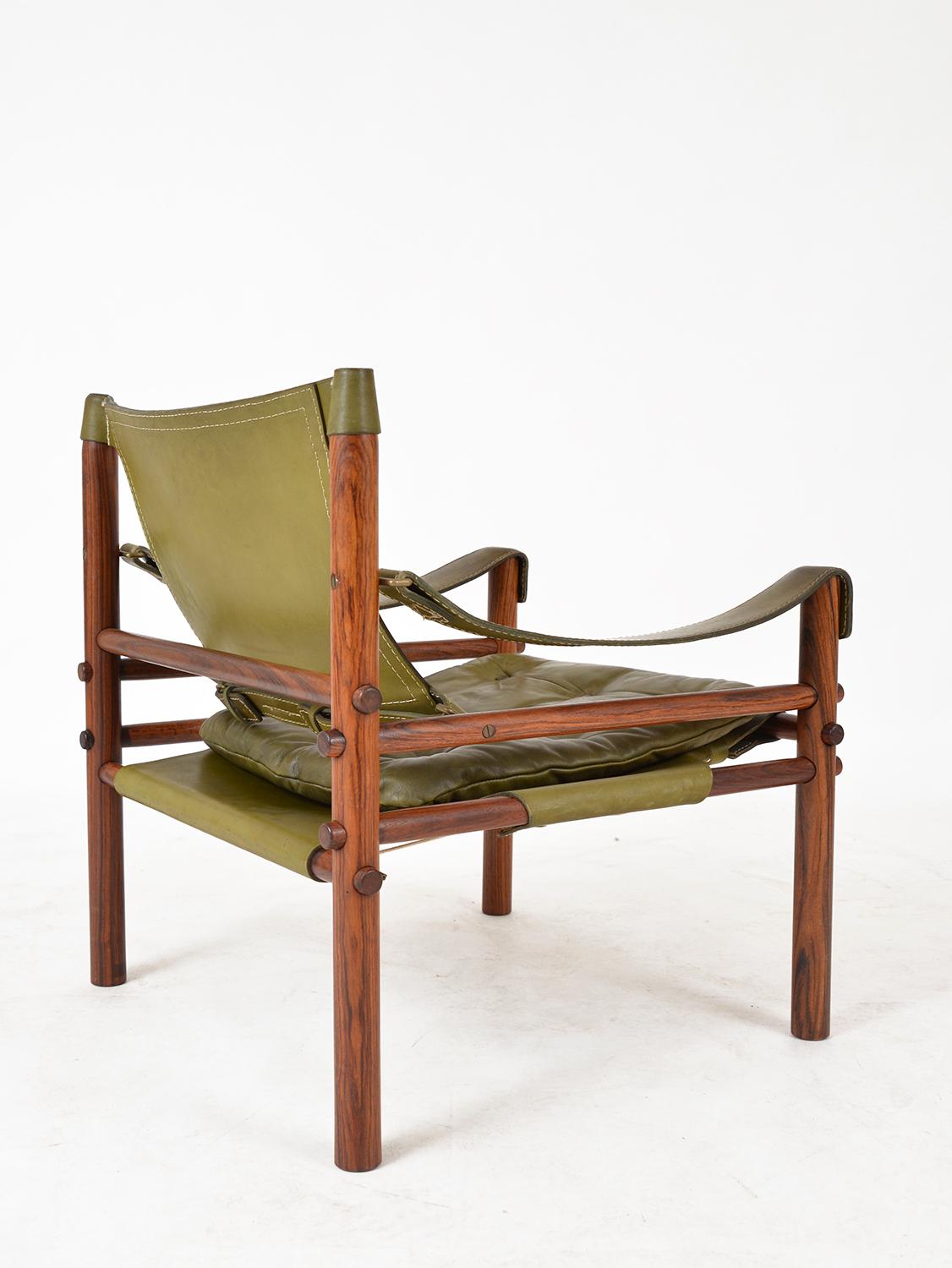Midcentury Arne Norell Sirocco Safari Rosewood Leather Lounge Chair ...