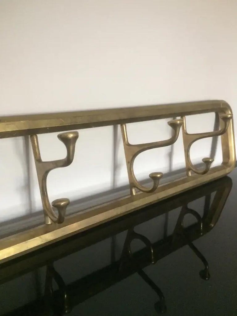 Midcentury / Art Deco Brass Foldable Wall Coat Rack, 1940s at 1stDibs