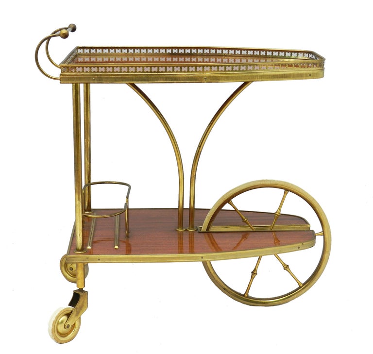 Midcentury Bar Cart Drinks Trolley Cocktail Table French at 1stDibs