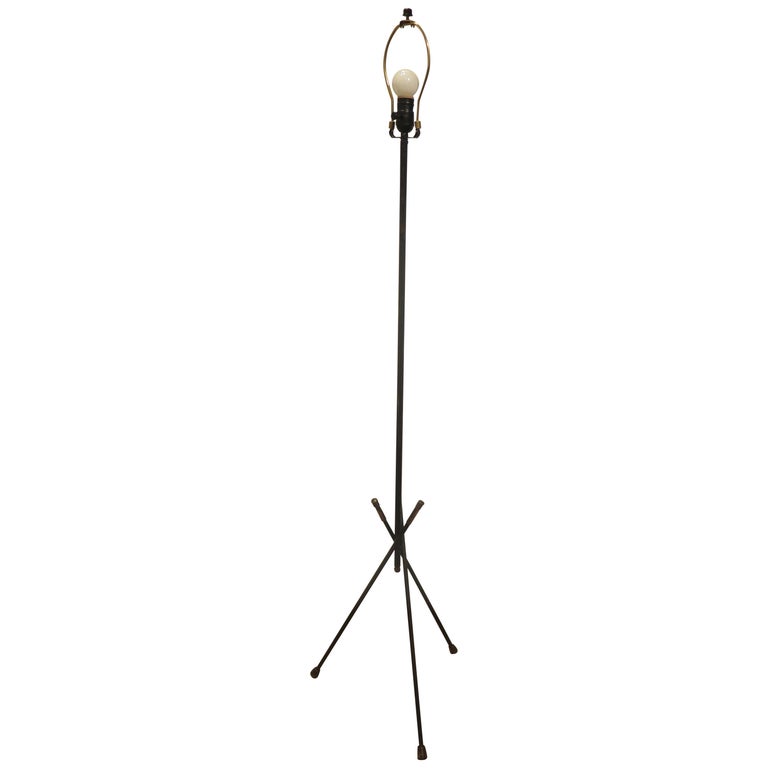 Midcentury Black and Gold Torchiere at 1stDibs