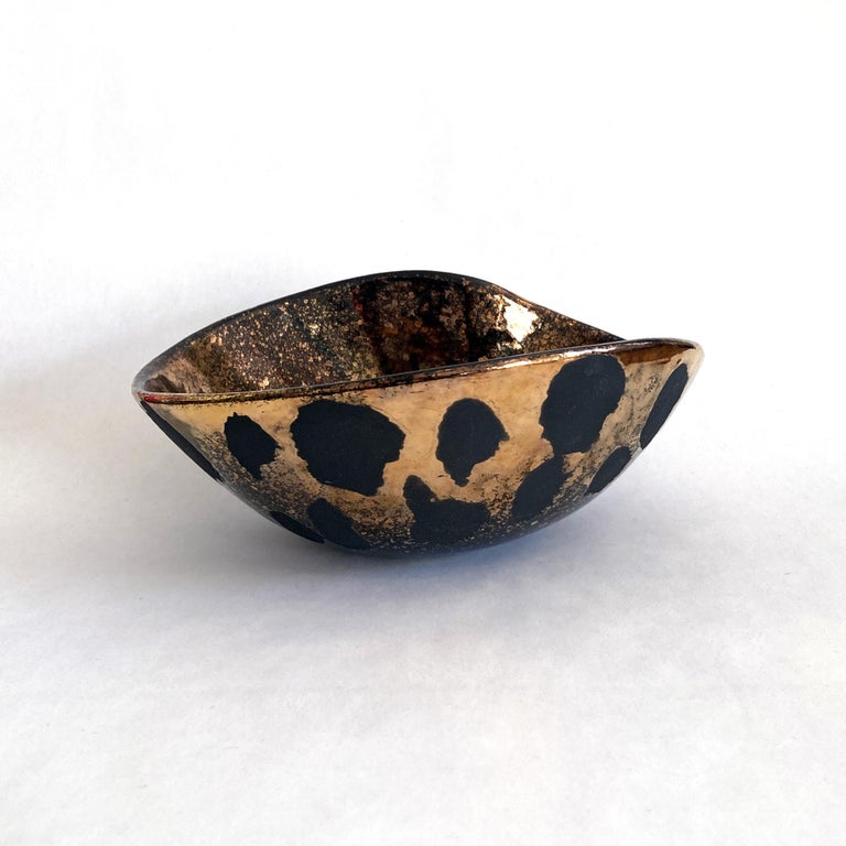 Black and Gold Westwood Ware California Pottery Ceramic Bowl ...