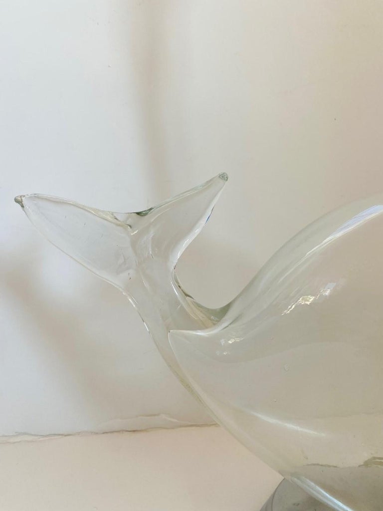Mid-Century Blown Glass Fish Lamp by Blenko For Sale at 1stDibs